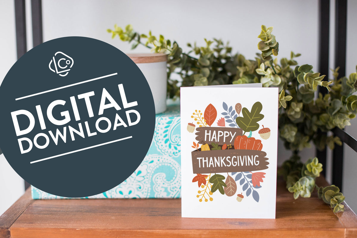 INSTANT DOWNLOAD: Happy Thanksgiving Leaves Card & Coloring Page ...