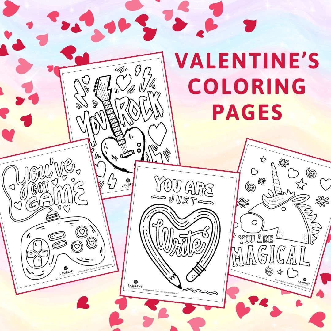 INSTANT DOWNLOAD: Valentine's Colouring Sheets – Laurent Collective